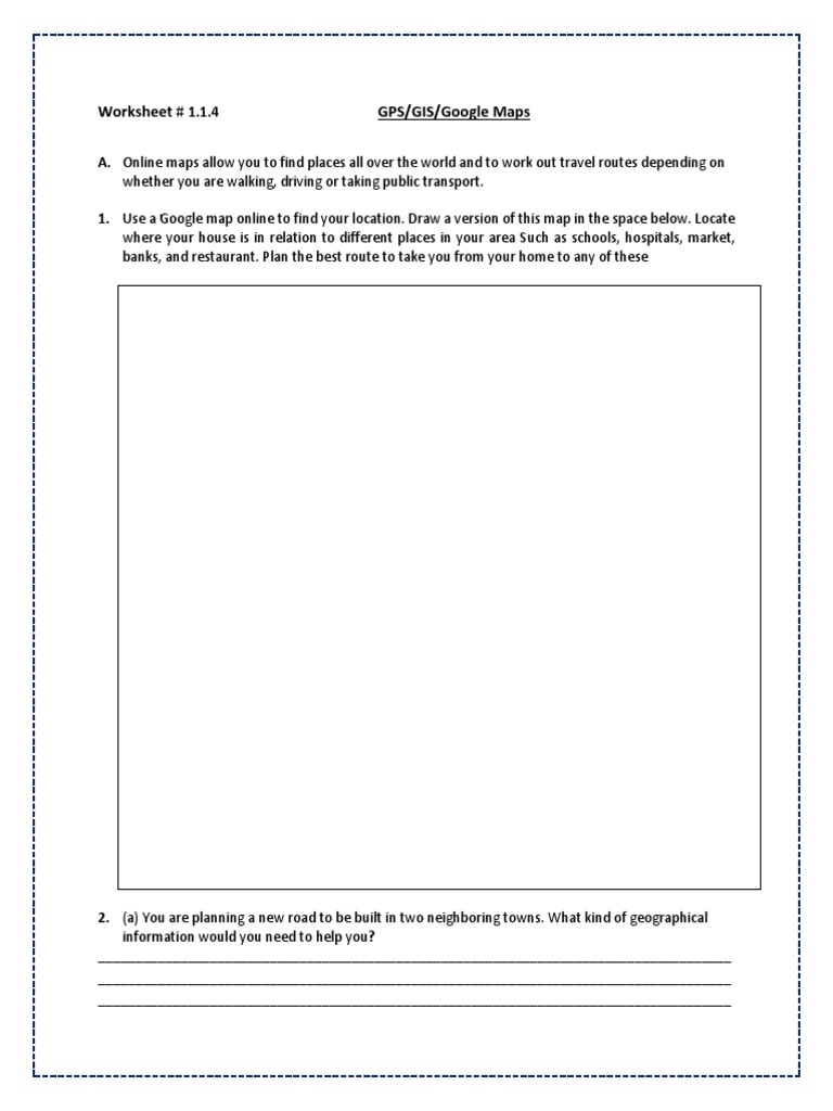 Worksheet GPS GIS | PDF