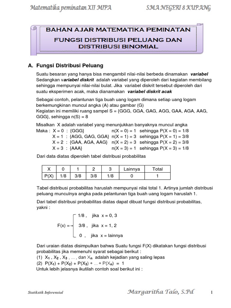 Bahan Ajar Dis Binomial 2 | PDF