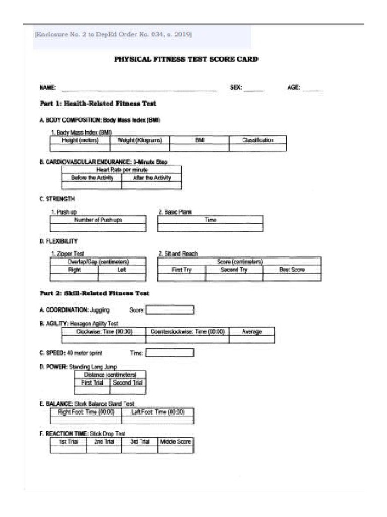 RPFT Individual Score Sheet | PDF