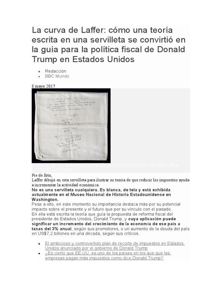 La Curva de Laffer | PDF | Curva de laffer | Ronald Reagan
