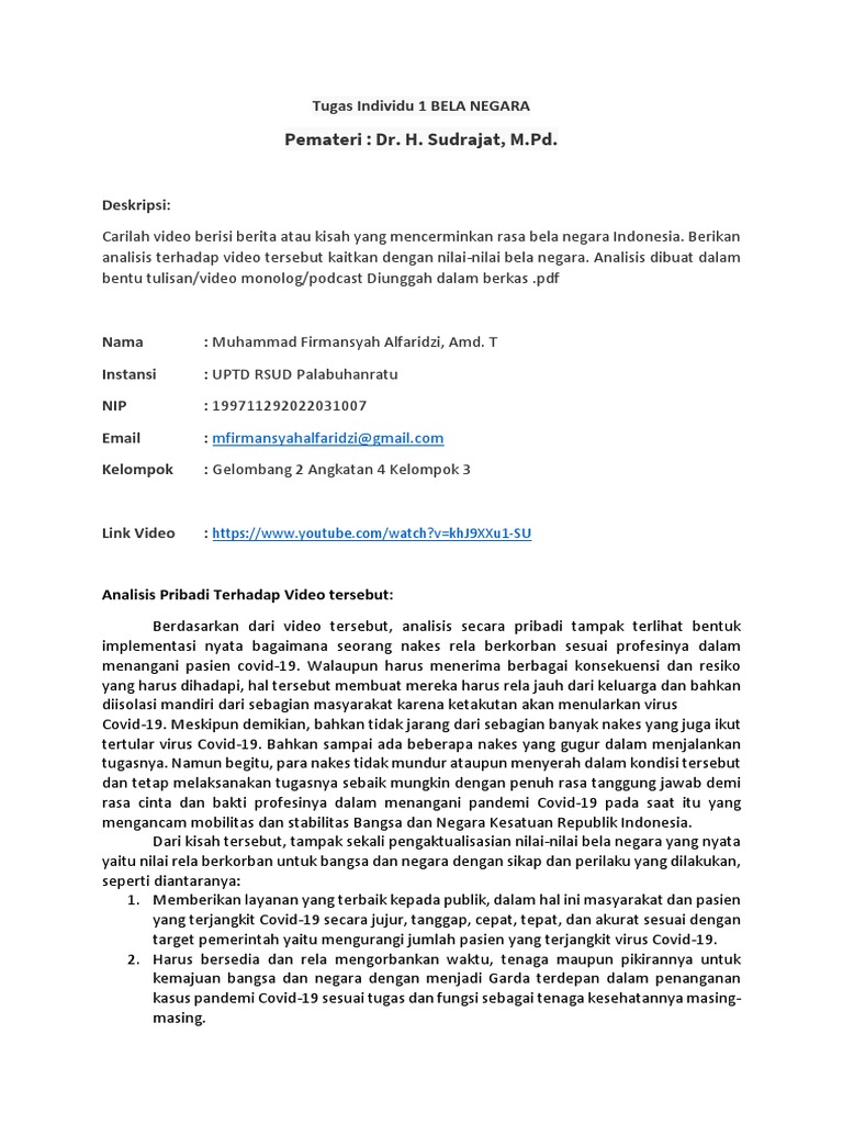 Tugas Individu 1 Pendapat Tentang Video | PDF | Ilmu Sosial