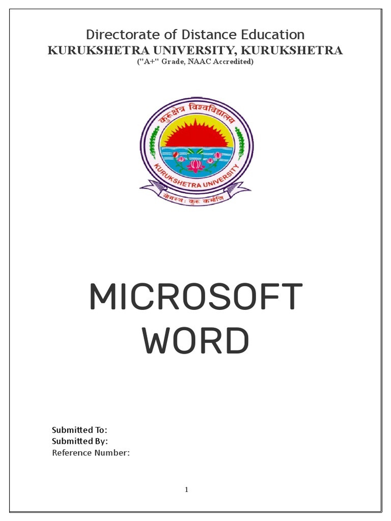 MSWORD | PDF | Microsoft Word | Microsoft Excel