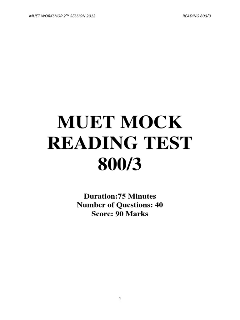 Exercise MUET Reading | PDF | Web 2.0 | Learning