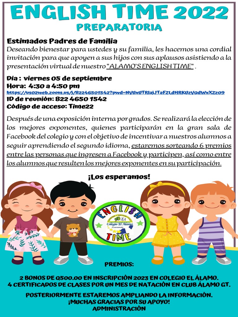 Circular English Time 2022 PREPA | PDF