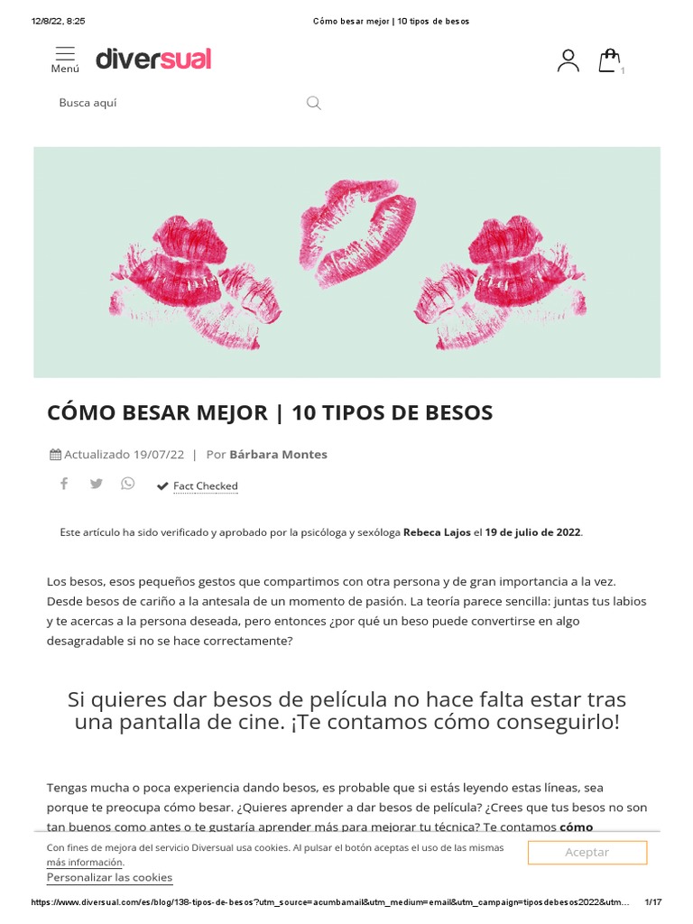 Cómo Besar Mejor - 10 Tipos de Besos | PDF | Beso | Cookie HTTP