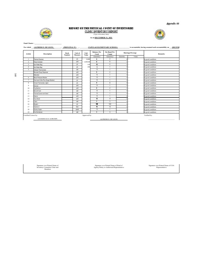 Clinic Inventory 1 | PDF Clinic Inventory 1 | PDF