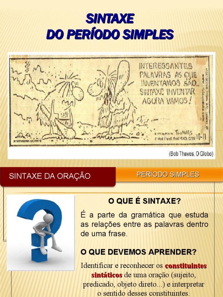 Sintaxe Do Período Simples Completo | PDF | Assunto (gramática) | Predicado (gramática)