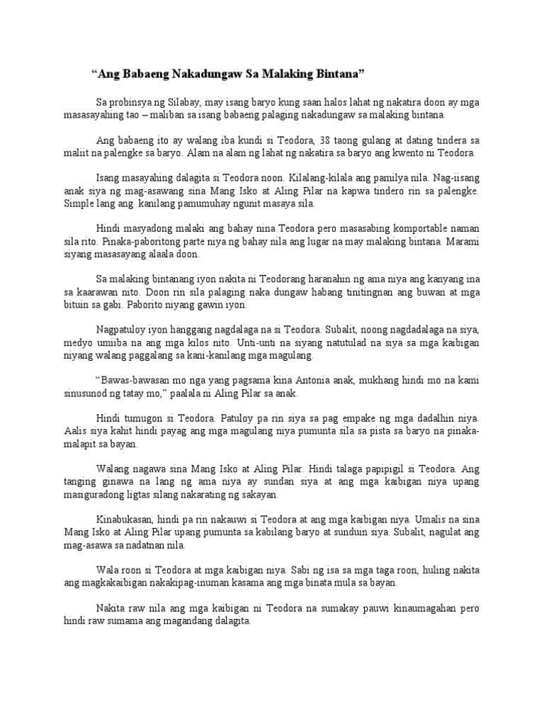 Ang Babaeng Nakadungaw Sa Malaking Bintana | PDF