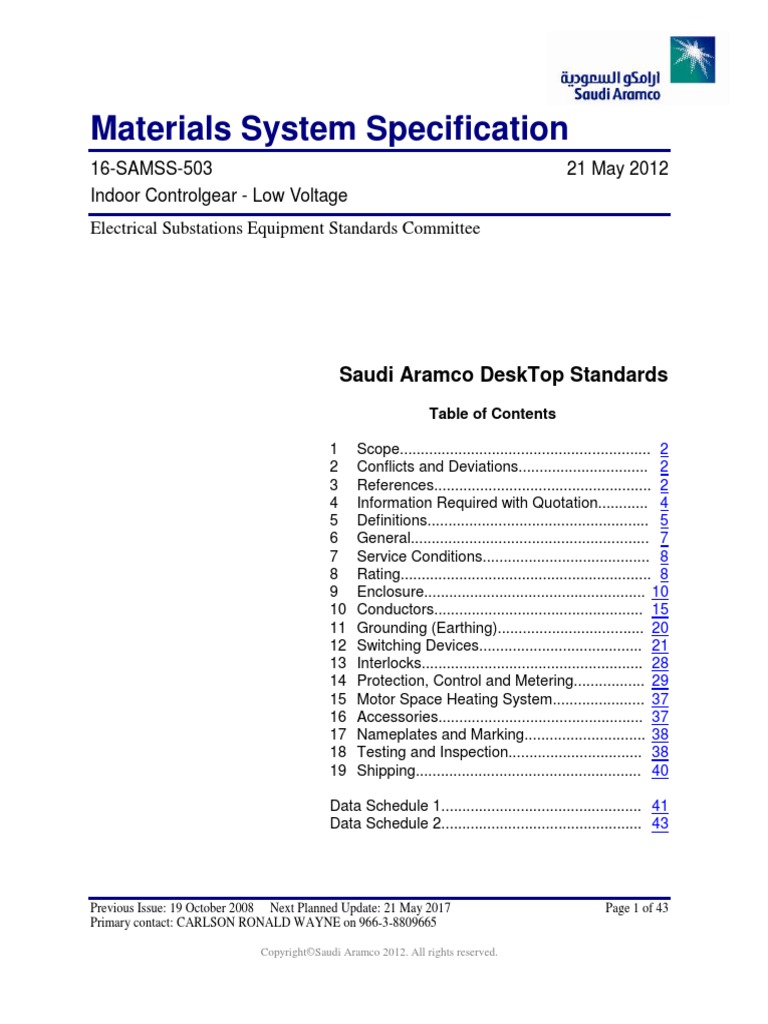 16 Samss 503 | PDF | Fuse (Electrical) | Electrical Substation