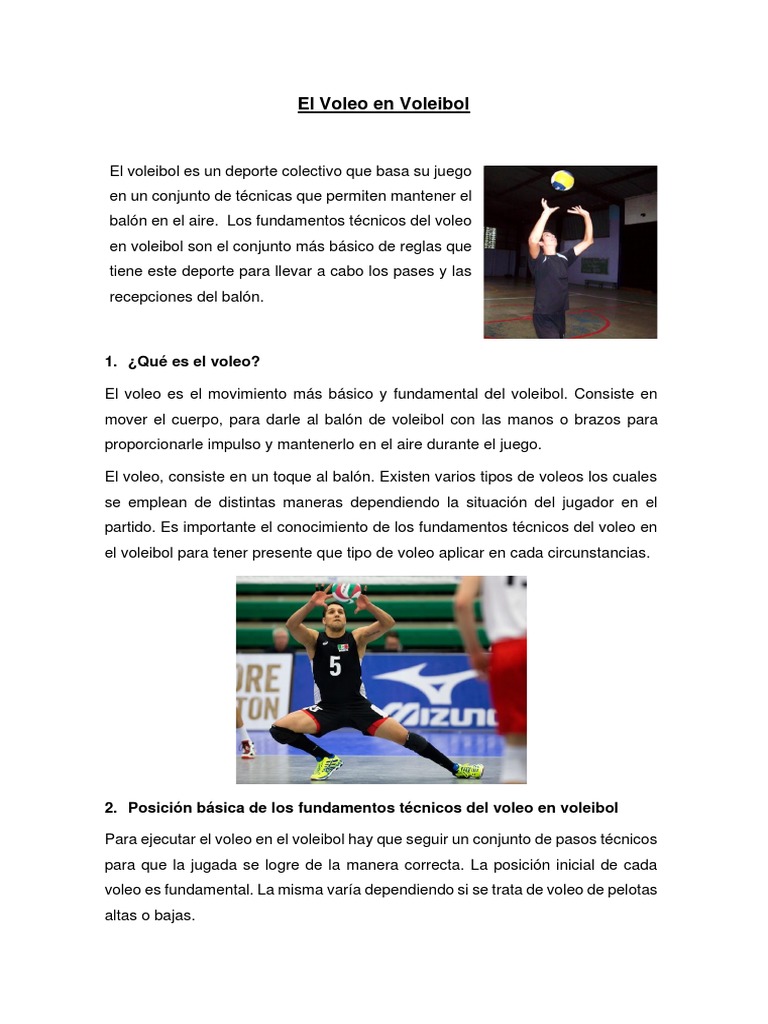 Fundamentos del Voleo en Voleibol | PDF | Vóleibol | Equipos