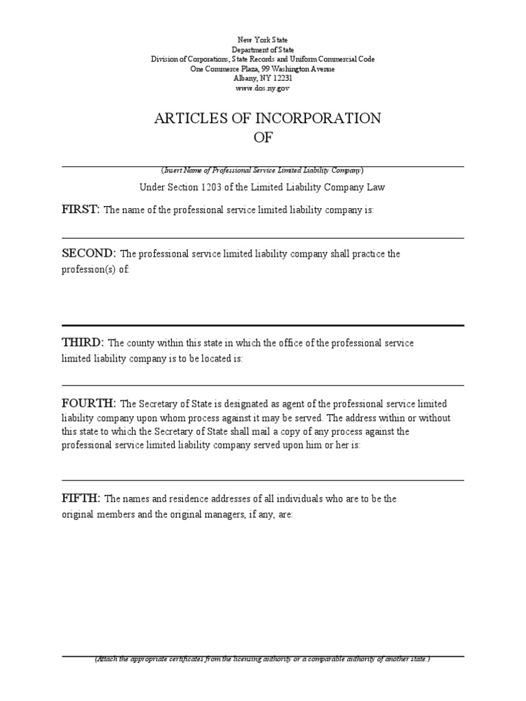 Articles of Incorporation Template 06 | PDF | Limited Liability Company ...