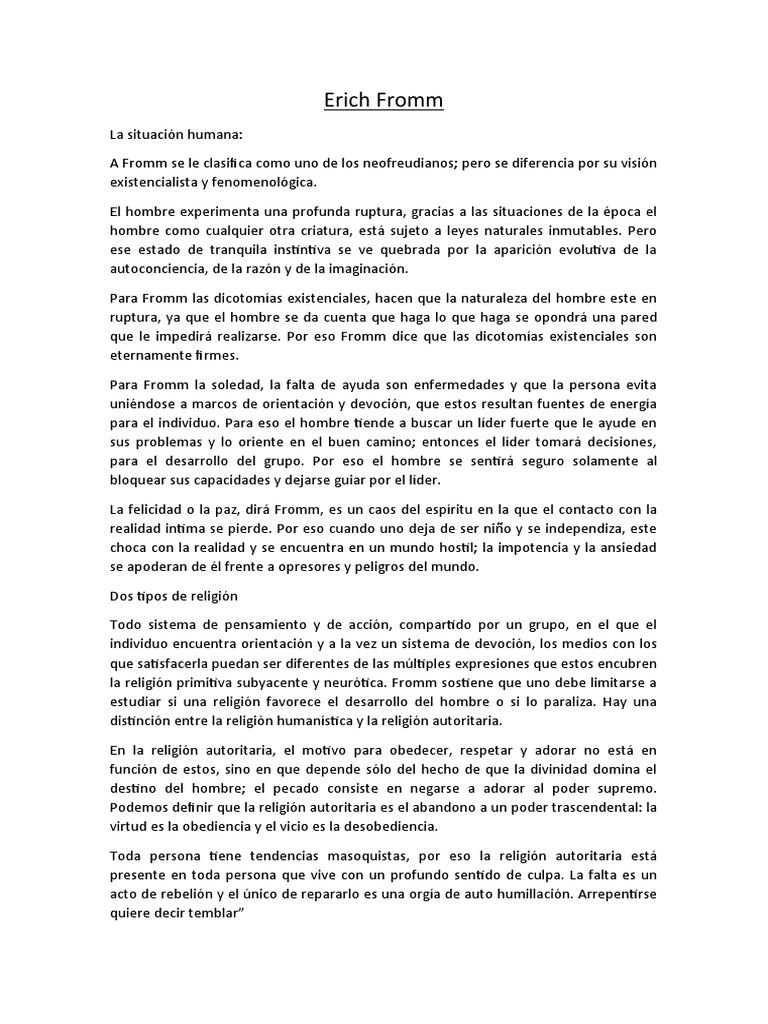 Erich Fromm | PDF | Erich Fromm | Teorías filosóficas