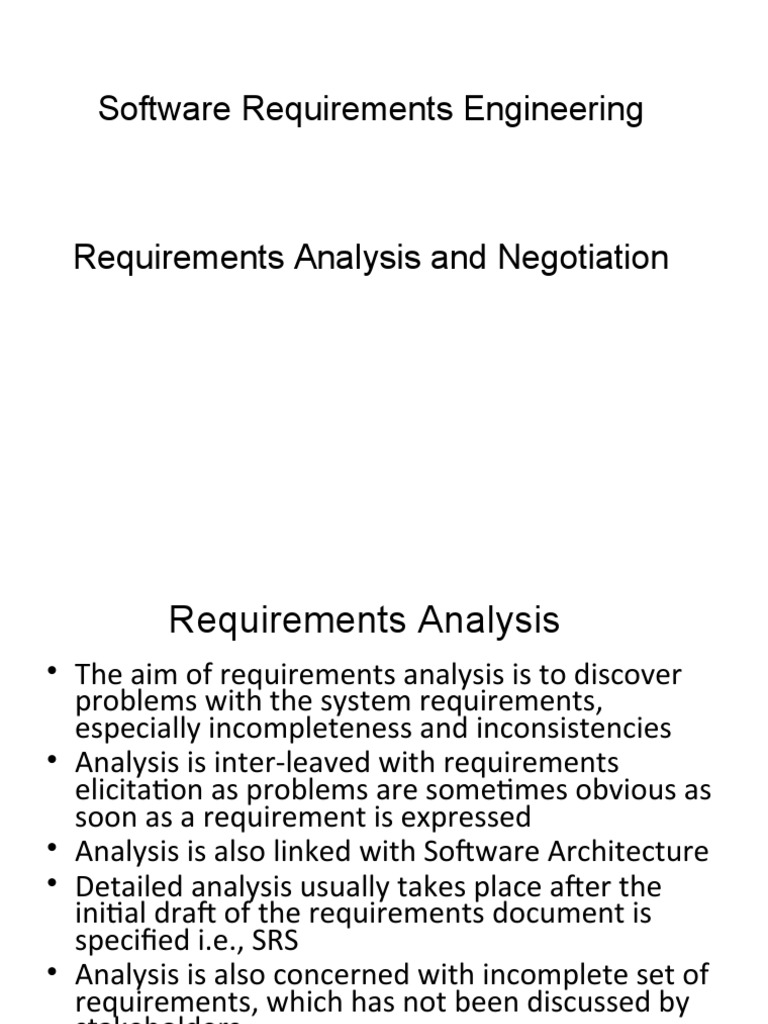 Requirements Analysis, Modeling & Negotiation | PDF | Use Case ...