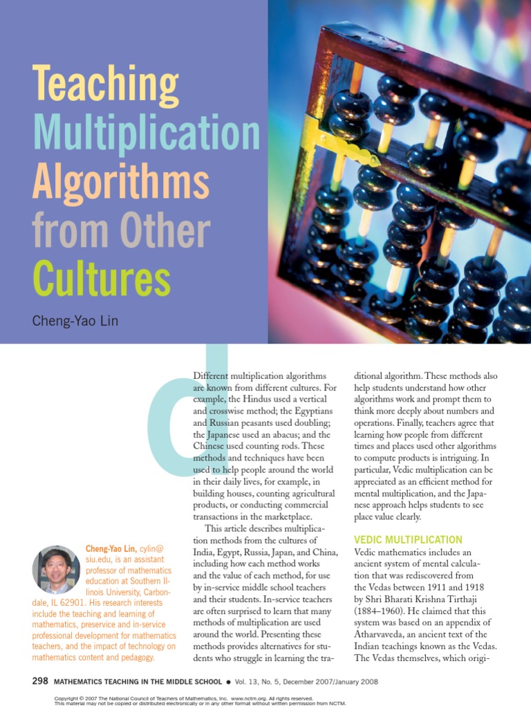Teaching Culture Algorithm | Download Free PDF | Multiplication | Numbers