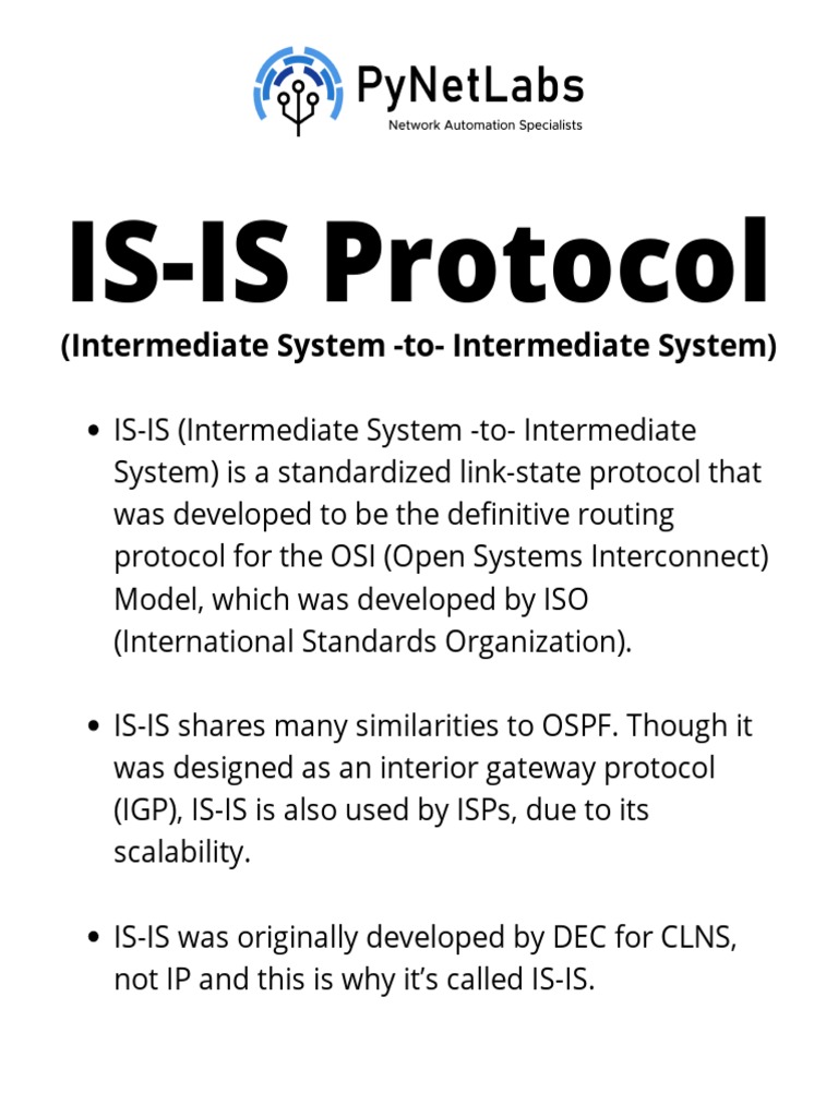 IS-IS Protocol | Download Free PDF | Routing | Wide Area Network