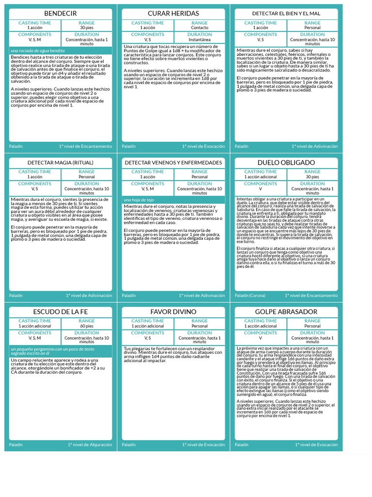 D&D 5e Cartas Paladin | PDF