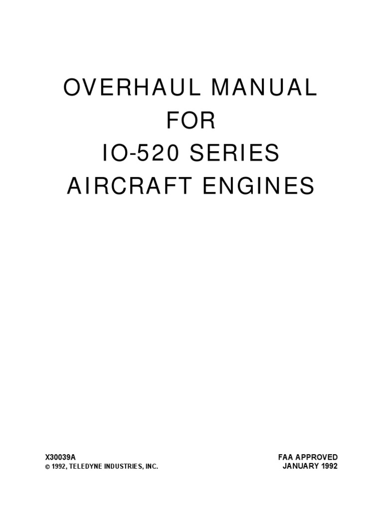 Manual de Overhaul Io-520 | PDF | Piston | Valve