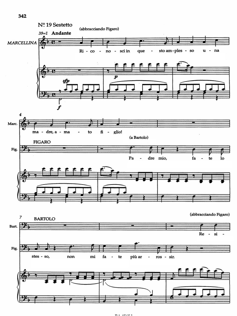 Sextuor N°19 - Le Nozze Di Figaro | PDF