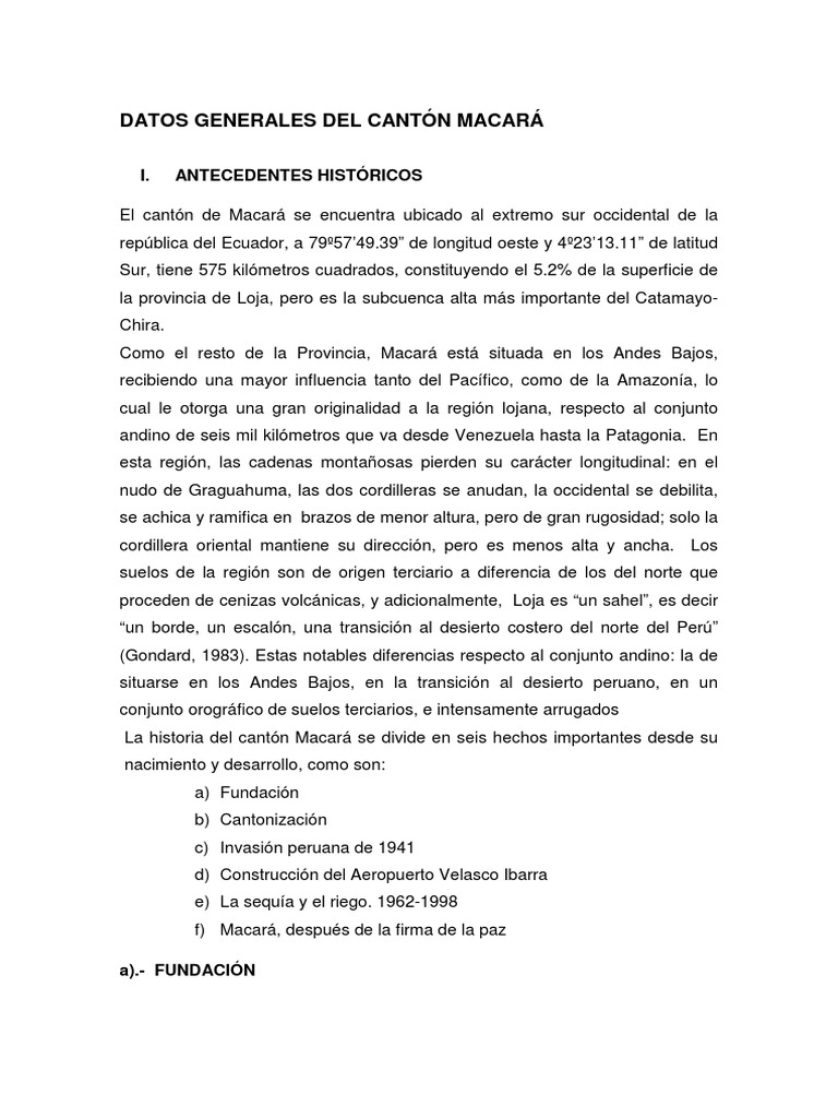 Canton Macara | PDF | Andes