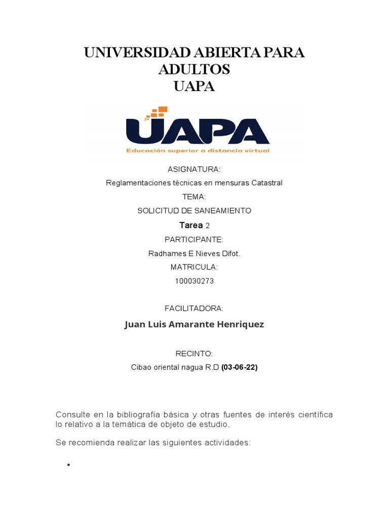 Tarea 2 Catastro | PDF | República Dominicana | Geografía