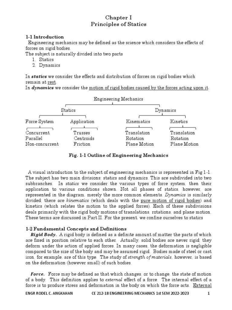 Chapter 1 - Principles of statics-2CE-4 | PDF | Force | Euclidean Vector