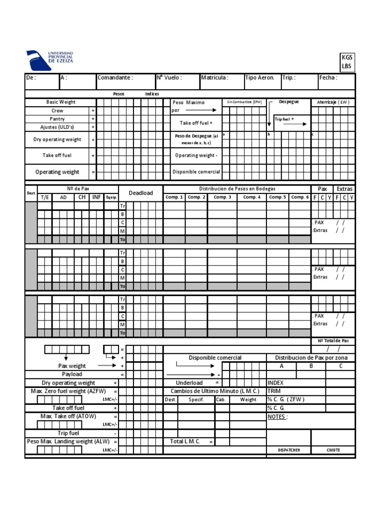 Aircraft Load and Trim Sheet Guide | PDF