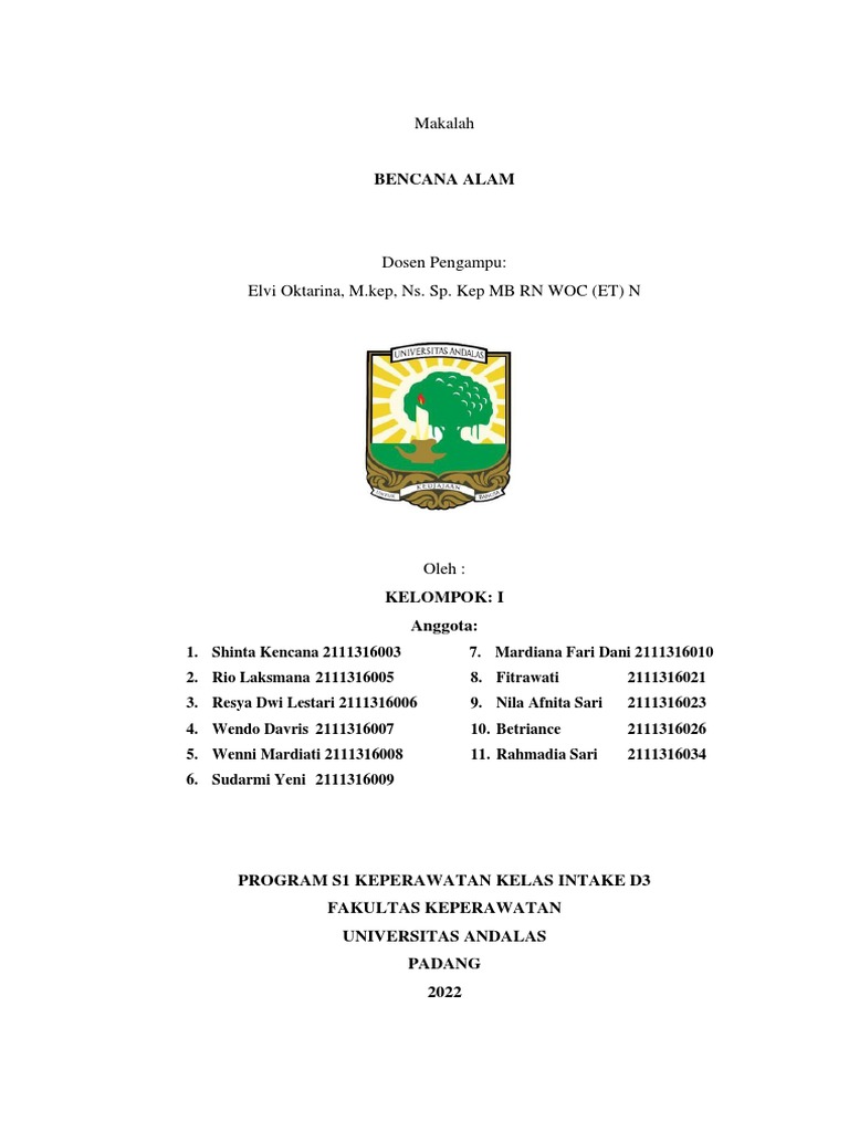 Makalah Bencana Alam dan Penanggulangannya | PDF
