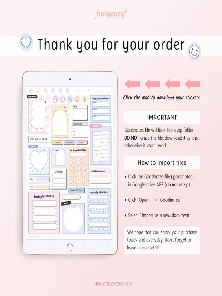 HolyCozyCo Order Instructions | PDF
