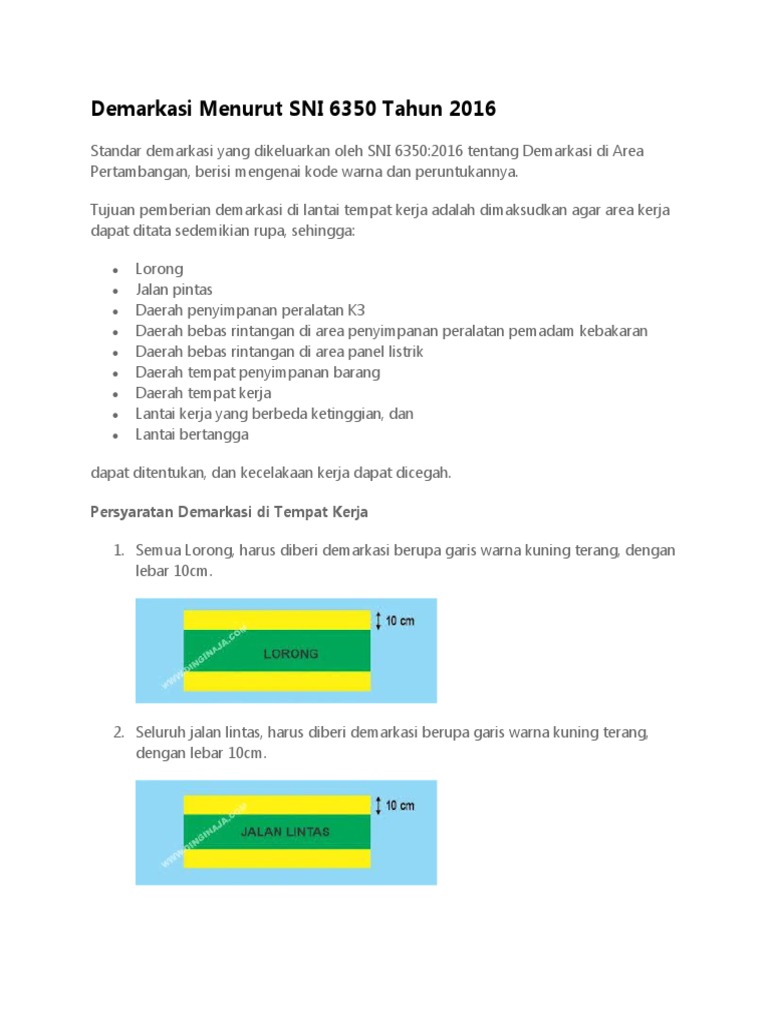 Demarkasi Menurut SNI 6350 Tahun 2016 | PDF
