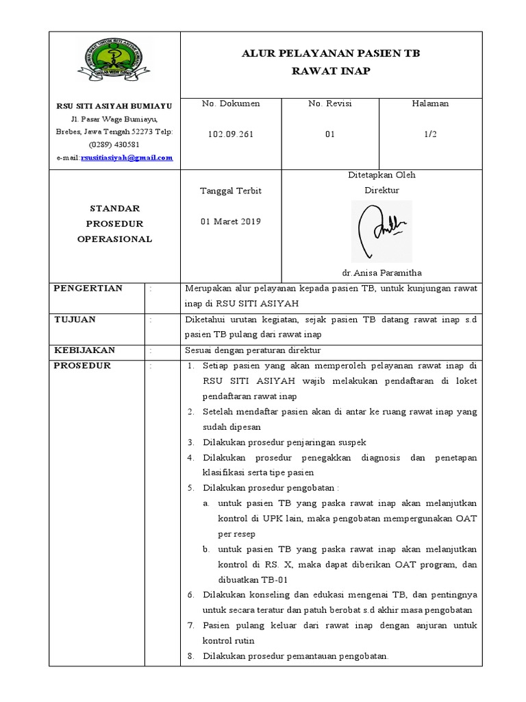 Sop Alur Pelayanan Pasien TB Rawat Inap | PDF