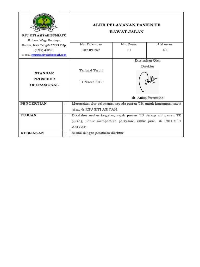 Tb Treatment Patient Flow At Rsu Siti Asiyah Outpatient Clinic Pdf