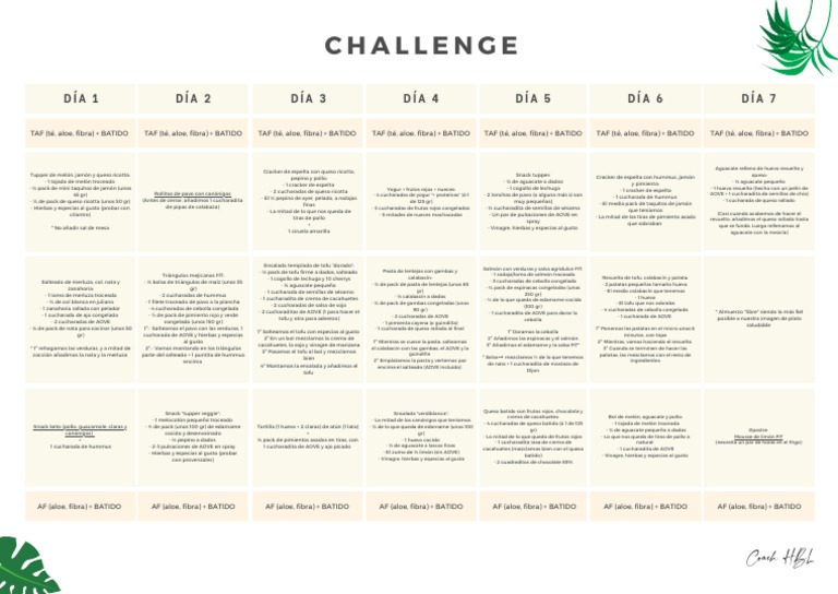 Menu Challenge Detallado 01 06 60ae76f202c81a0de6cf8db7 | PDF ...