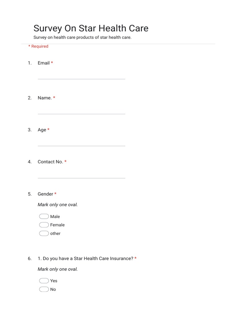 Survey On Star Health Care | PDF | Insurance | Service Industries