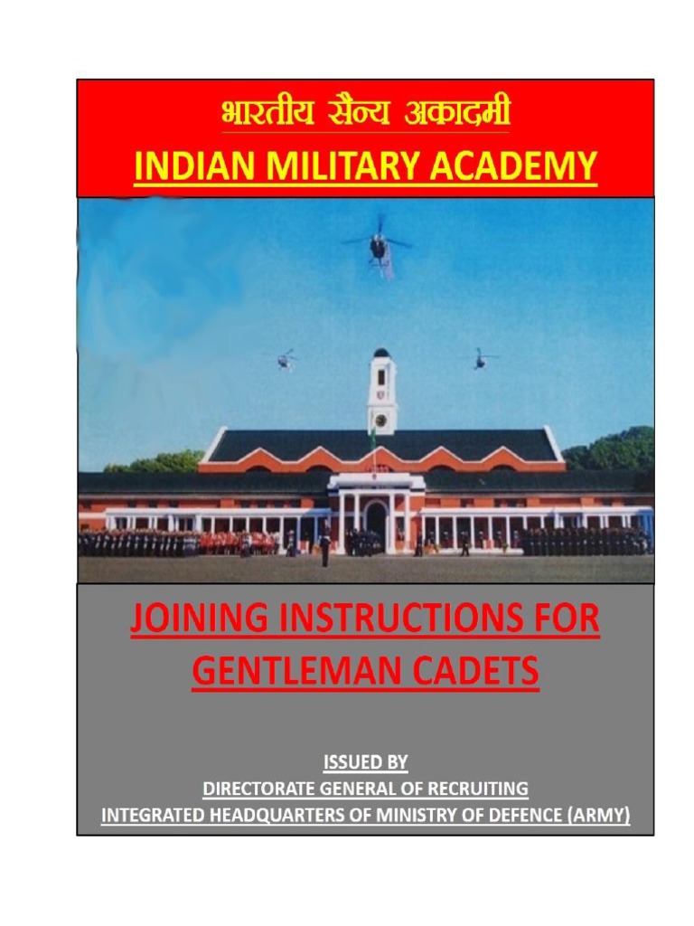 IMA Dehradun Joining Instructions Guide | PDF