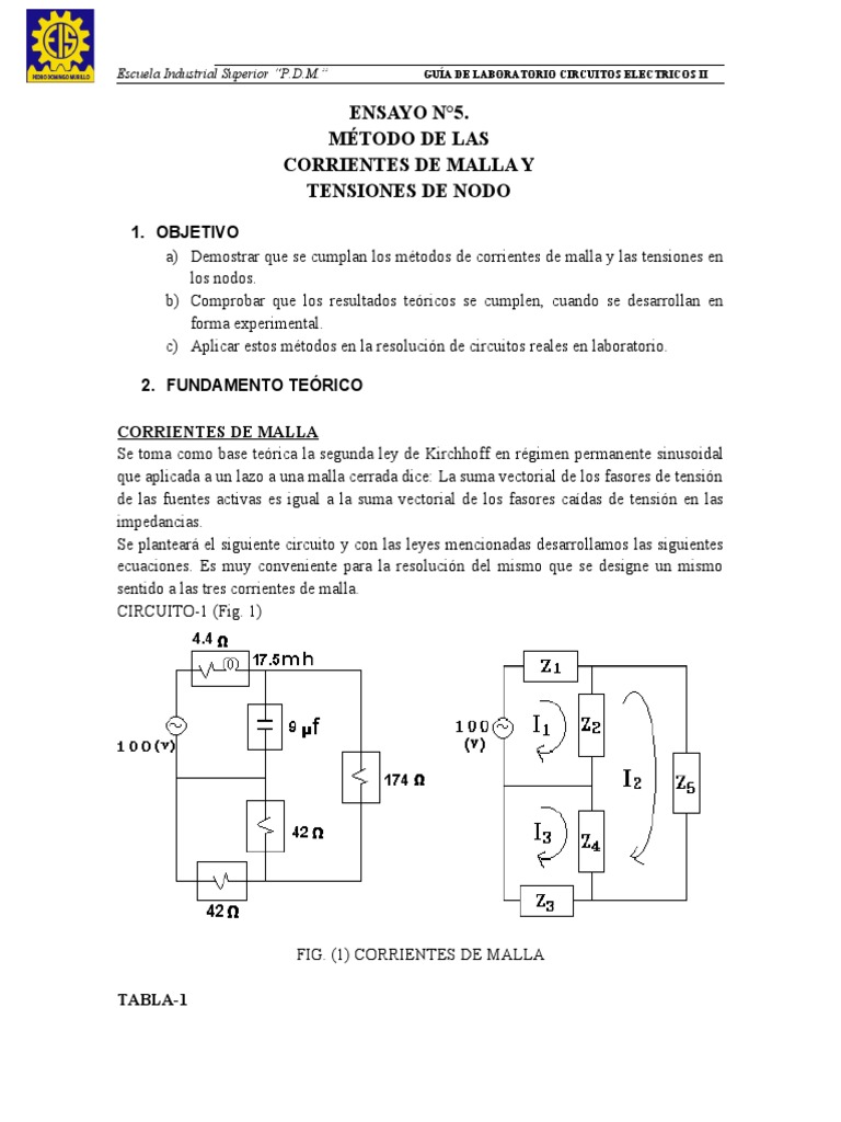Laboratorio #5 Mallas Nodos | PDF | Resistencia Eléctrica y Conductancia | voltaje