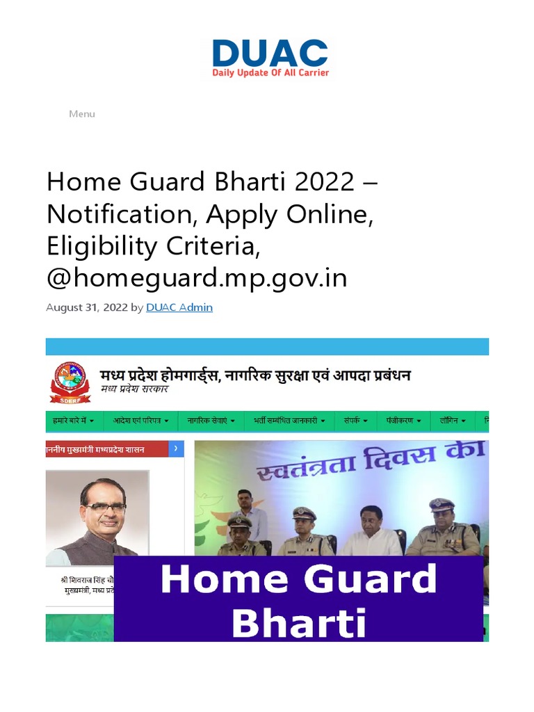 Home Guard Bharti 2022 - Notification, Apply Online, Eligibility ...