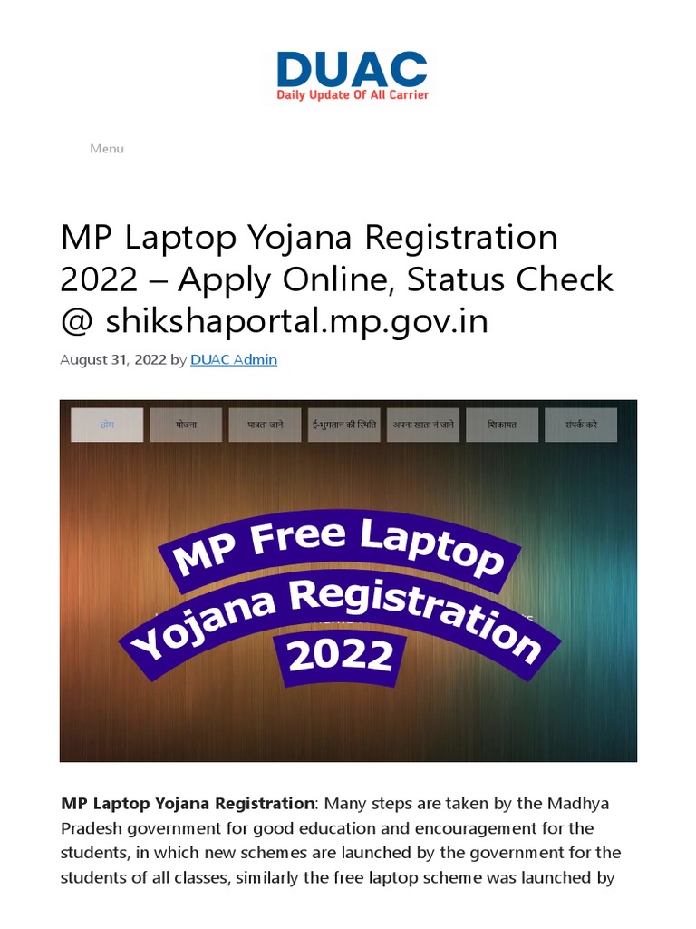 MP Laptop Yojana Registration 2022 - Apply Online, Status Check at ...