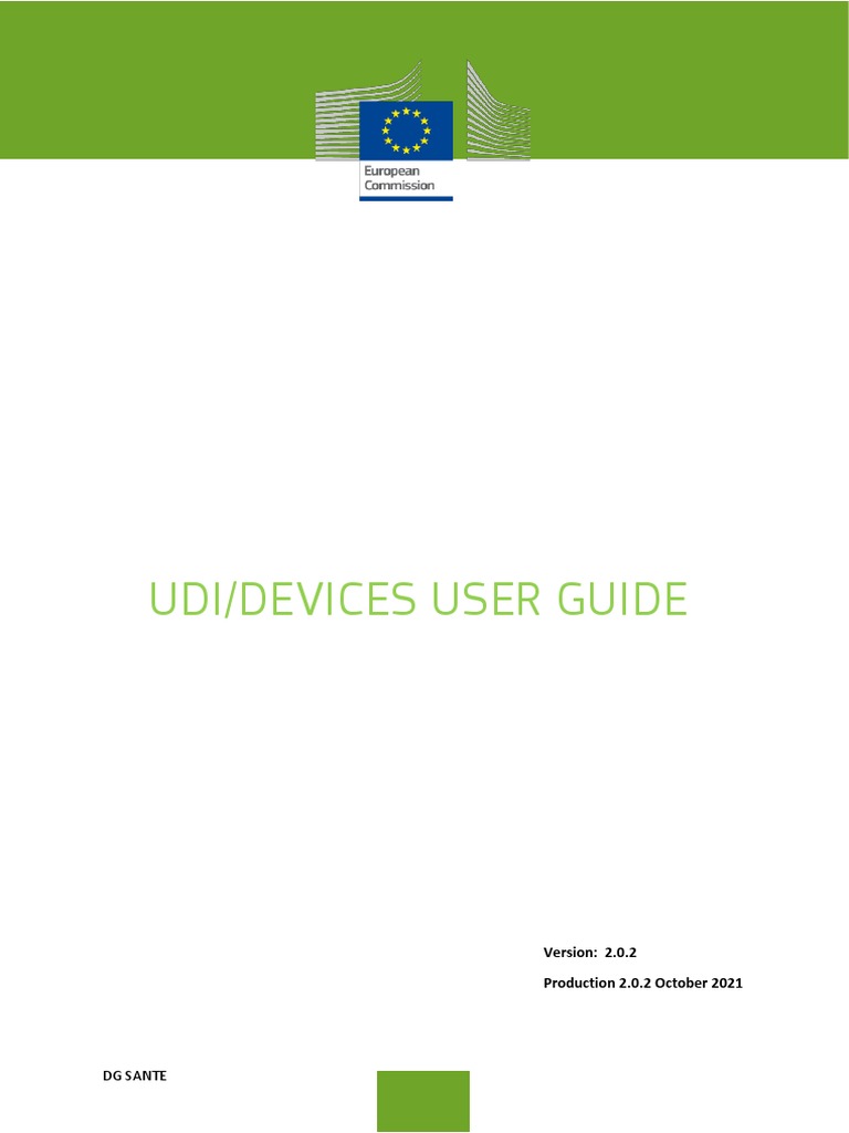 EUDAMED UDI-DI Devices User Guide | PDF | Medical Device