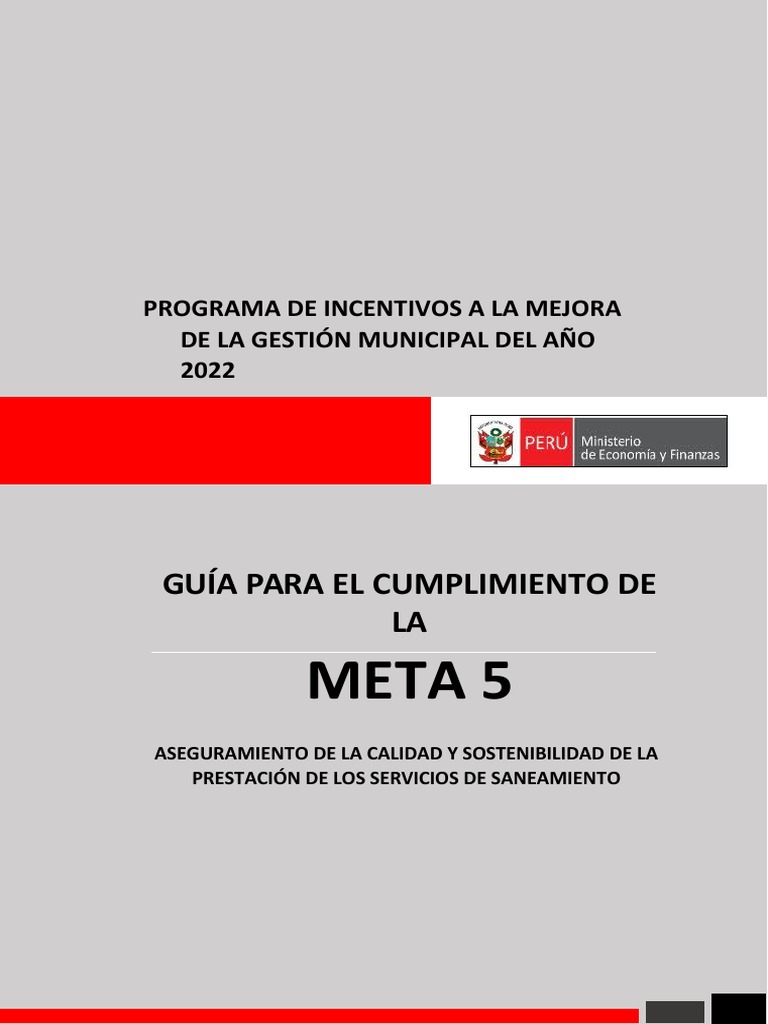 Guia Meta 5 - 2022 | PDF | Agua | Saneamiento