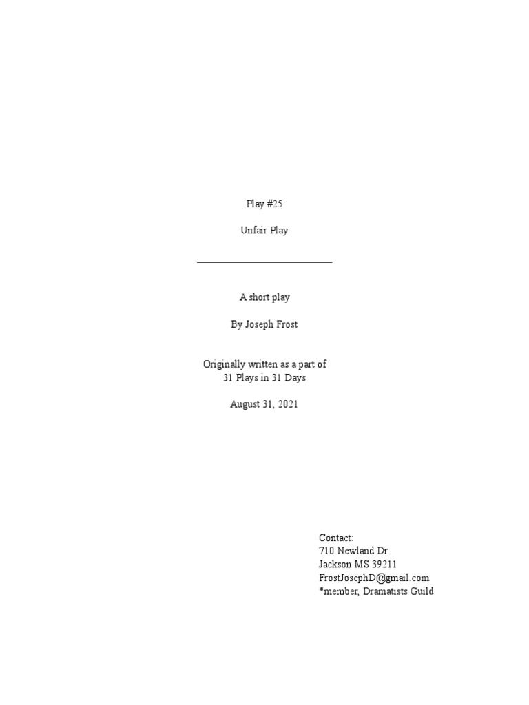 25 Unfair Play | PDF