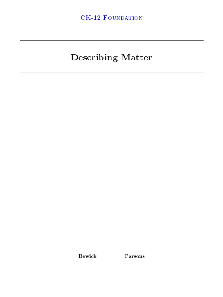 Describing Matter | PDF | Properties Of Water | Molecules