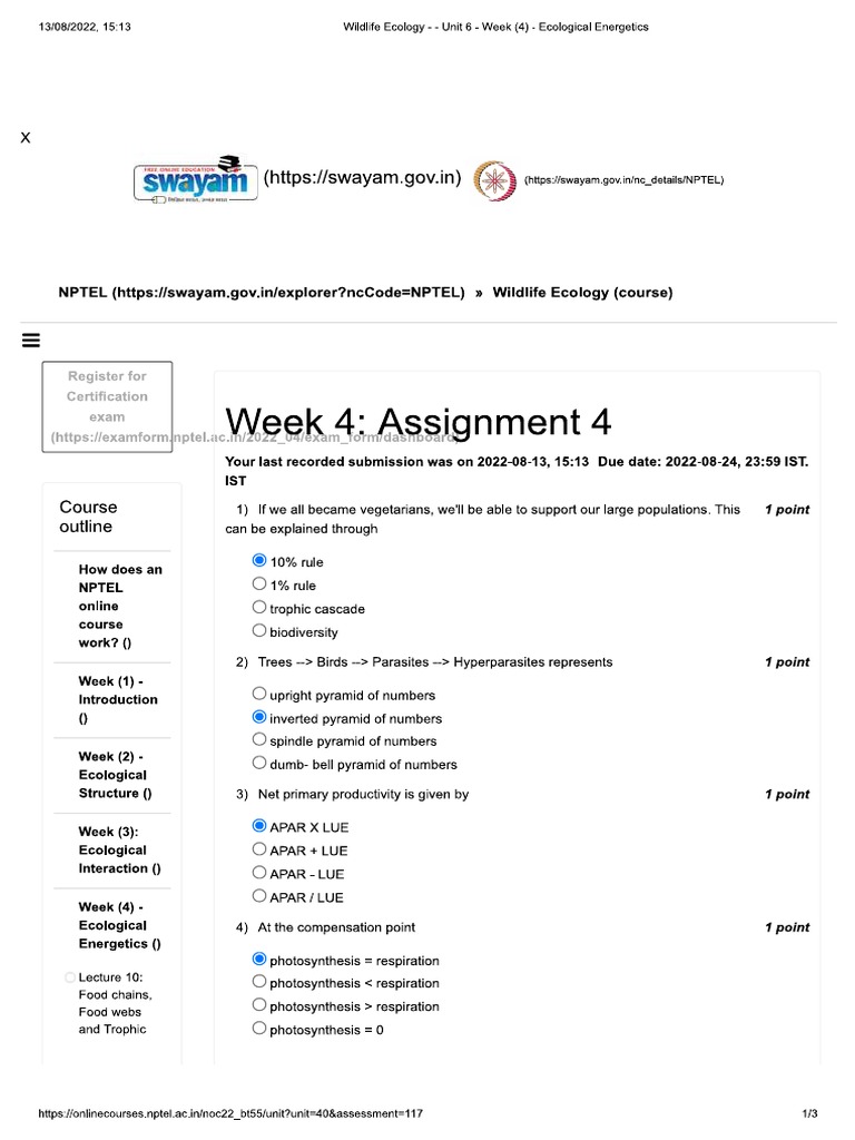 Solution Week 4 Wildlife | PDF