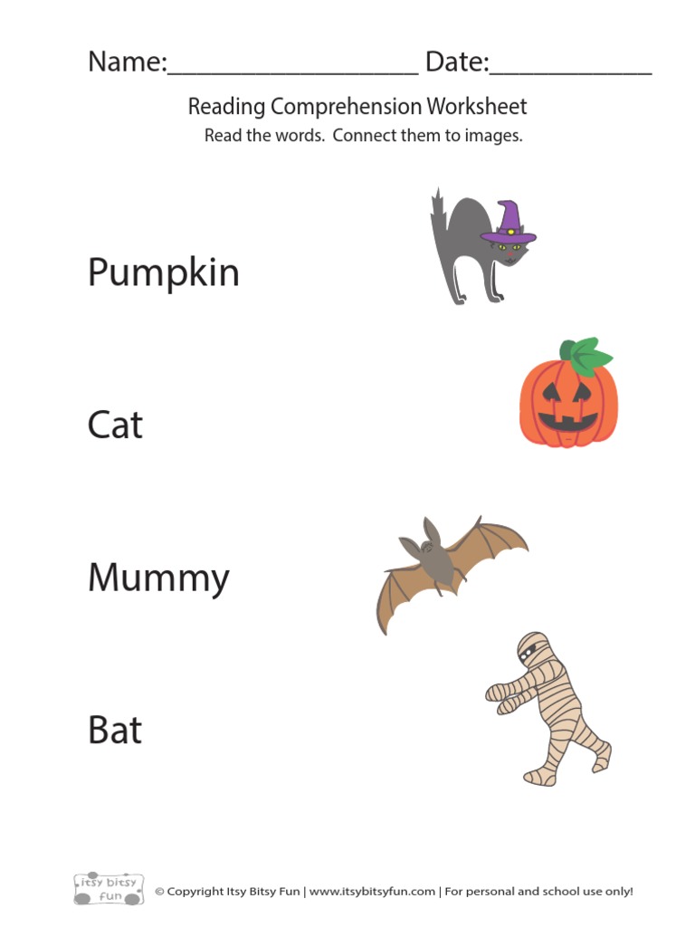 Halloween Reading Comprehension Preschool | PDF