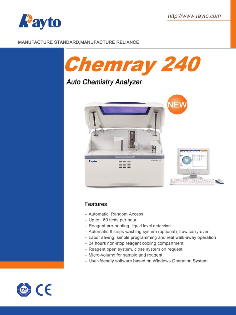Analizadro de Quimica Sanguinea Chemray 240 | PDF
