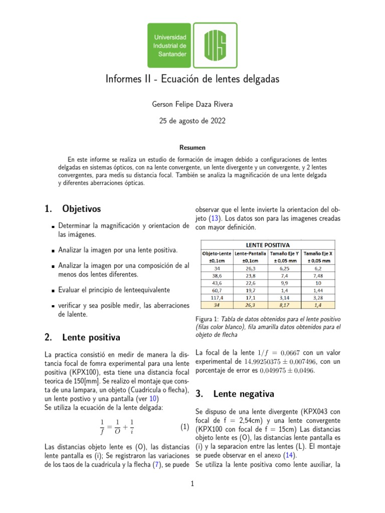 Laboratorio 2 de Ptica | PDF | Óptica | Filosofía natural