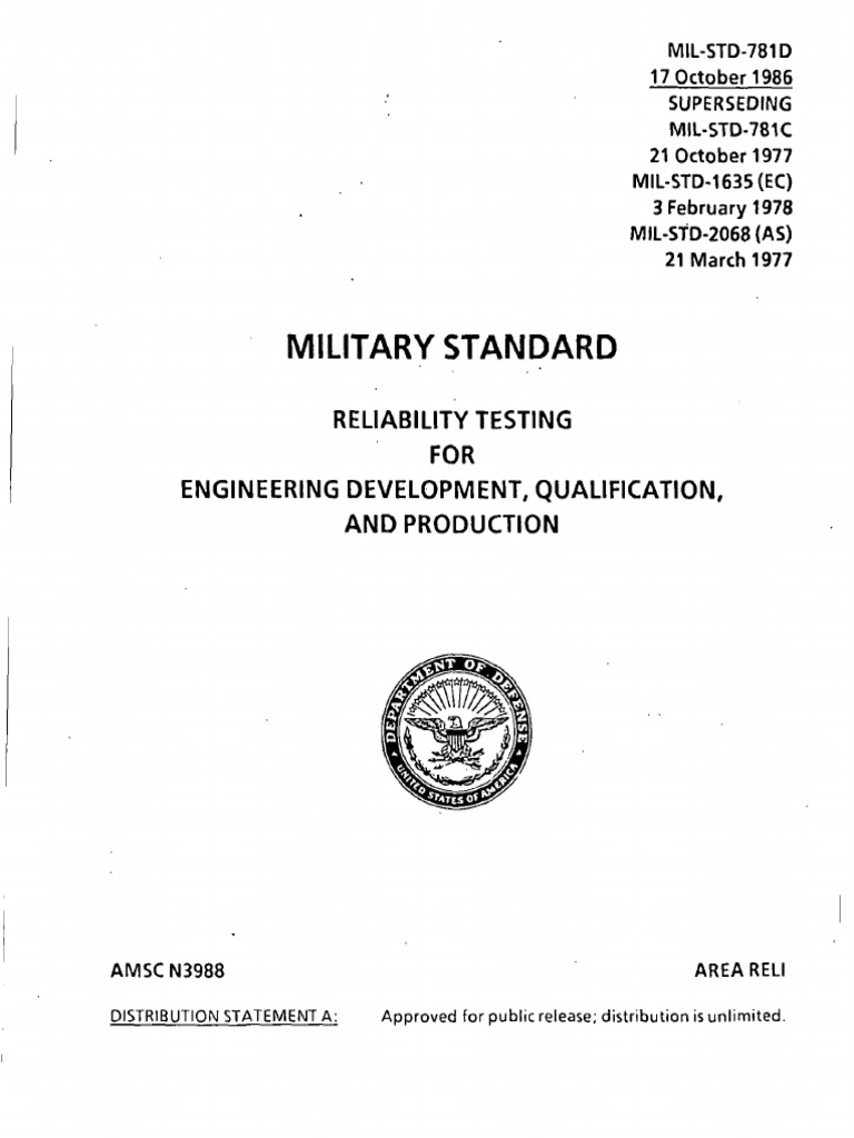 Mil STD 781d | PDF | Reliability Engineering | Calibration