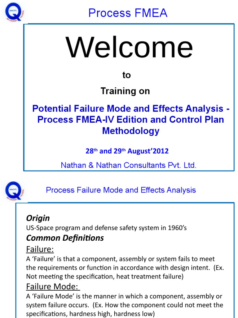 Process FMEA Training Overview | PDF | Systems Engineering | Business ...