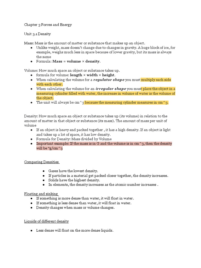 Unit 3.1 Science | PDF