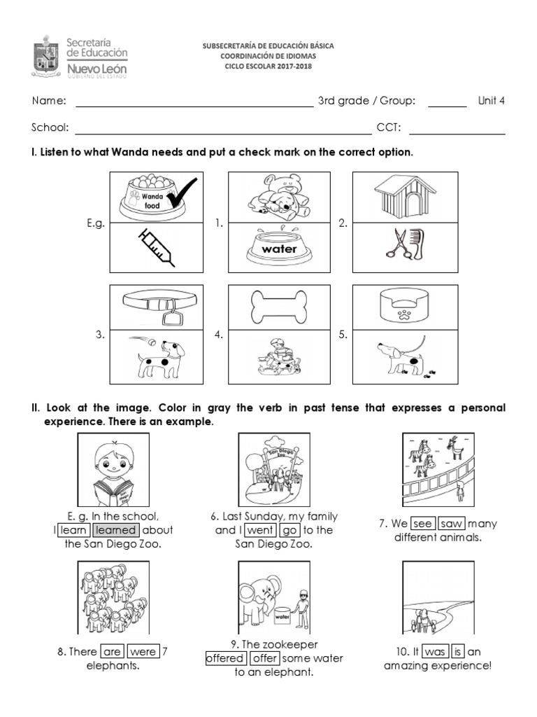 Unit 4 - 3rd Grade Exam | PDF | Test (Assessment) | Cognition