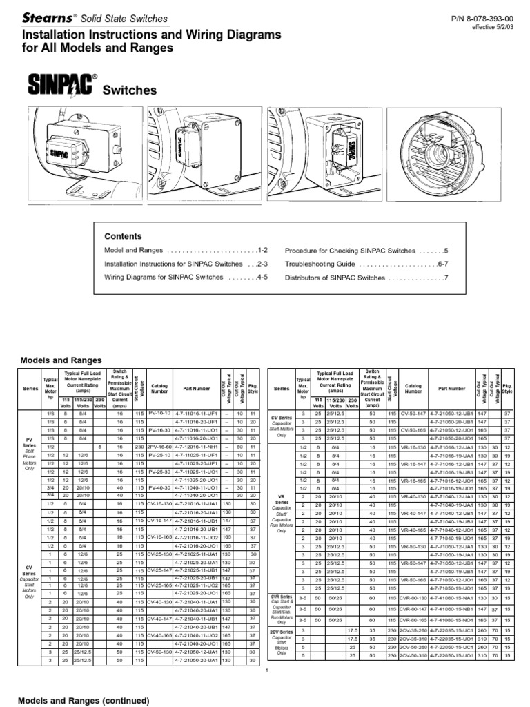 Sinpac Specs | PDF | Switch | Capacitor